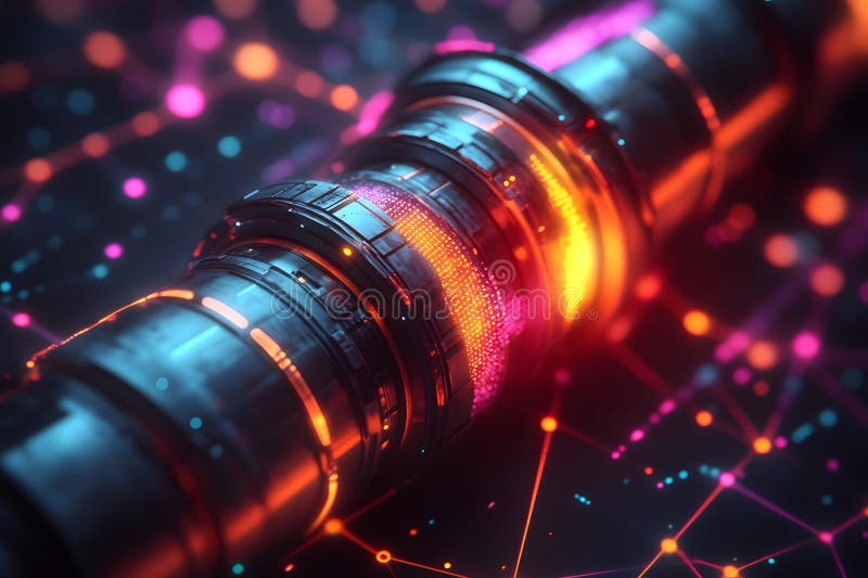Futuristic Technology: Glowing Circuit Cylinder for Digital Innovation ...