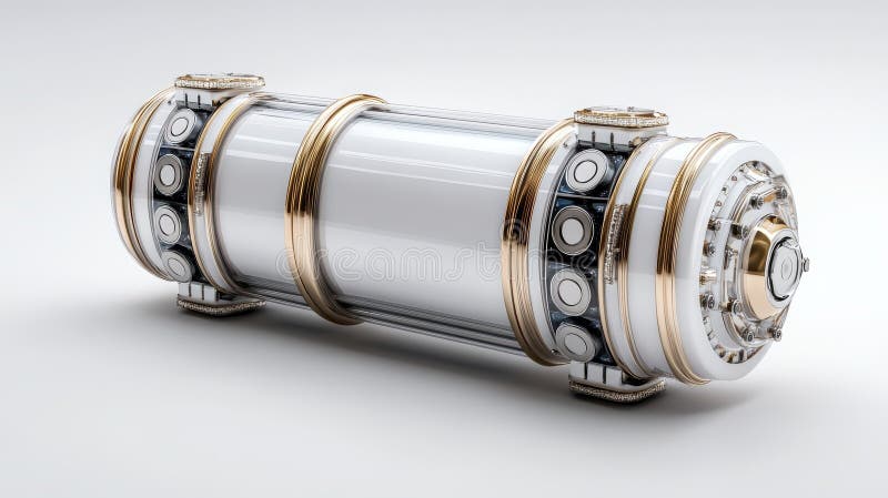 Futuristic Cylindrical Device with Metallic Elements Showcasing Sleek ...