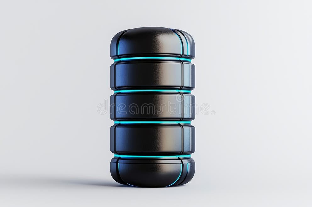 Futuristic Cylindrical Object with Smooth Textures and Glowing Edges on ...