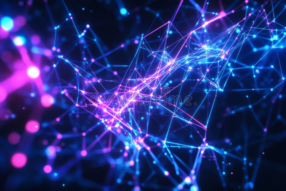 A Futuristic 3D Abstract Background Featuring an Endless Network of ...