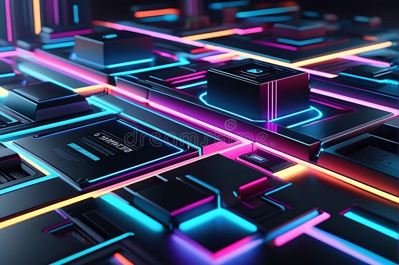 Futuristic 3D Abstract Background with High-End Technology Themes ...