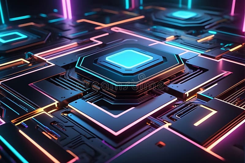 Futuristic 3D Abstract Background with High-End Technology Themes ...