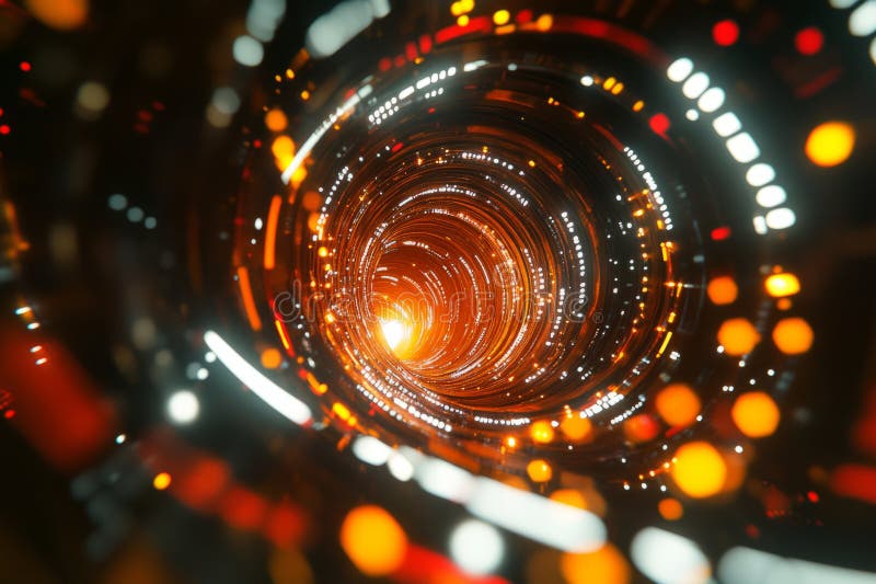 A Futuristic 3D Abstract Background Showcasing a Tunnel of Cascading ...