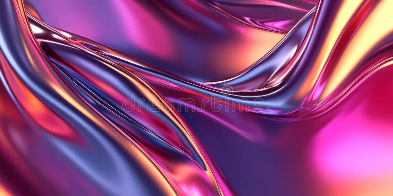 A Futuristic 3D Abstract Background with Smooth Metallic Waves ...