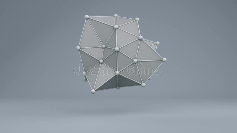 Futuristic 3D Abstract Geometric Shape with Minimalist Floating Design ...