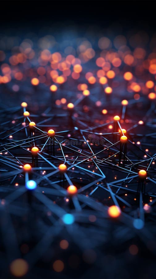 Futuristic 3D Abstraction Cyber Data Flow, Network Connection, Blockchain Concept Stock ...