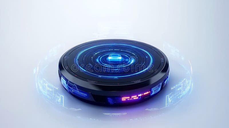 Futuristic 3D AI Assistant Icon with Glowing Interface and Digital ...
