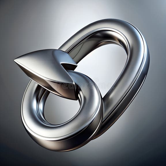 3D Metallic Arrow Icon Floating in Mid-Air Stock Illustration ...