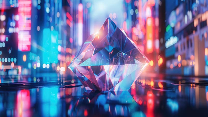 Futuristic 3D Art Piece with Intersecting Triangles and Angles Forming ...