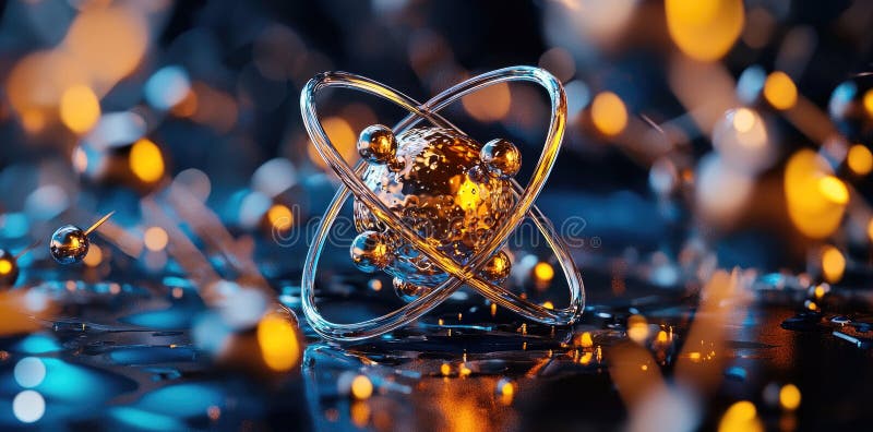 Futuristic 3D Atom Structure Rendering for Science and Technology ...