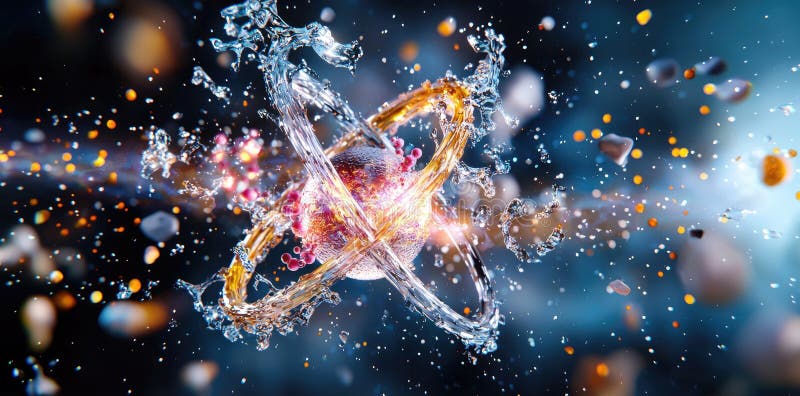 Futuristic 3D Atom Structure Rendering for Science and Technology ...