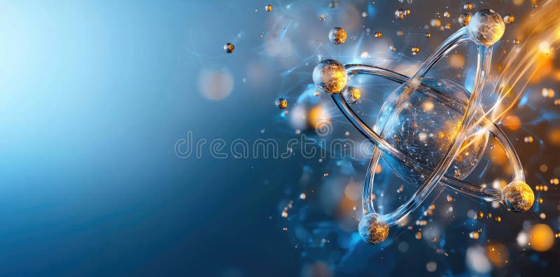 Futuristic 3D Atom Structure Rendering for Science and Technology ...