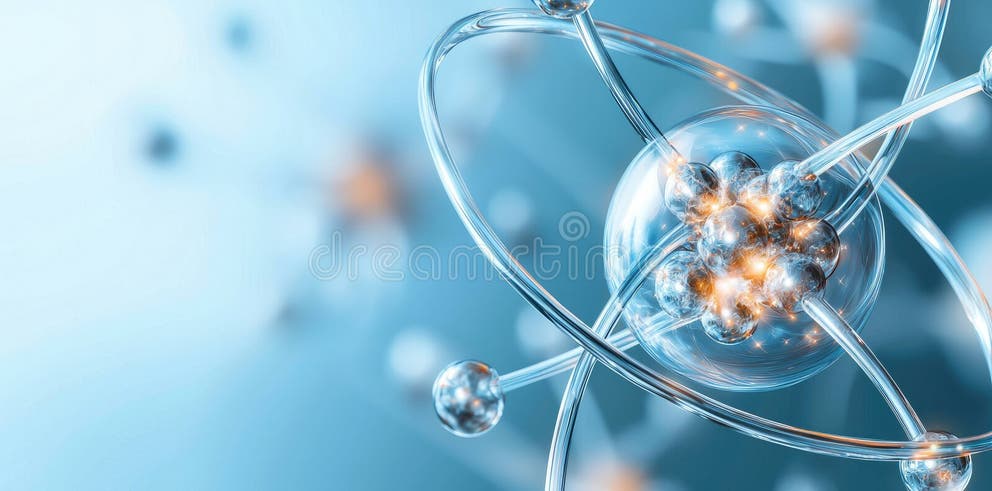 Futuristic 3D Atom Structure Rendering for Science and Technology ...