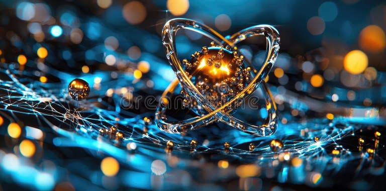 Futuristic 3D Atom Structure Rendering for Science and Technology ...