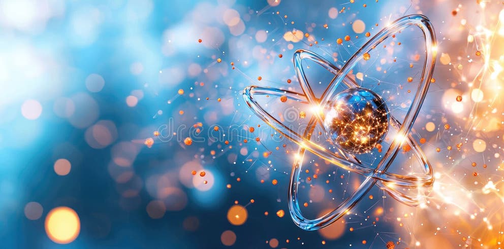 Futuristic 3D Atom Structure Rendering for Science and Technology ...