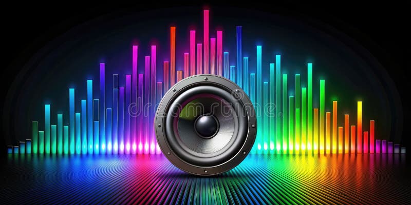 Futuristic 3D Audio Visualization Dynamic Sound Waves Erupting from a ...