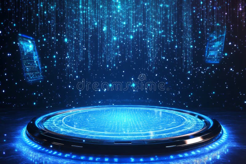 A Futuristic 3D Background of an Advanced Teleportation Chamber. the ...
