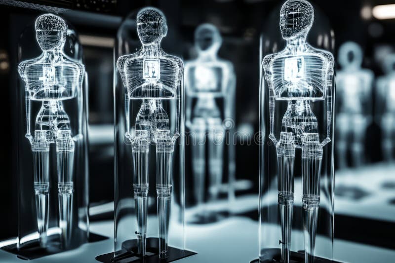 A Futuristic 3D Background of a Highly Advanced AI Laboratory Where ...