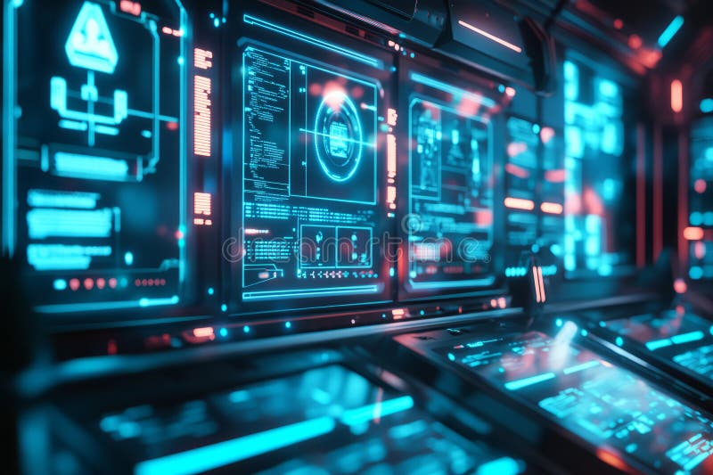 A Futuristic 3D Background of a Sleek AI Command Center, Where ...