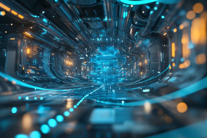 A Futuristic 3D Background of a Sleek AI Command Center, Where ...