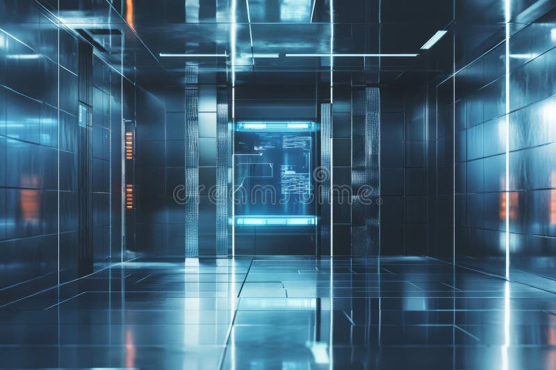 Digital Warriors Battle in a Futuristic Virtual Arena during an Intense ...