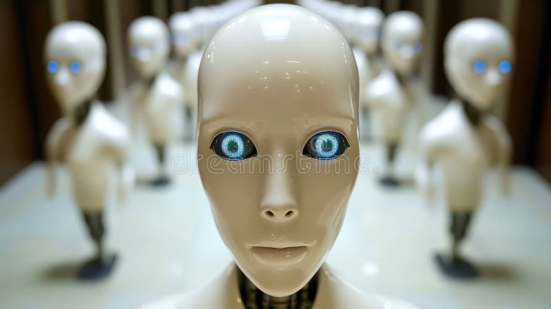 A Futuristic 3D Cartoon Image with Abstract White and Blue Chrome AI ...