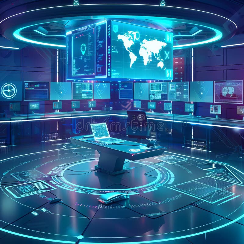 1 Futuristic 3D Cartoon Rendering of an AIpowered Security Operations ...