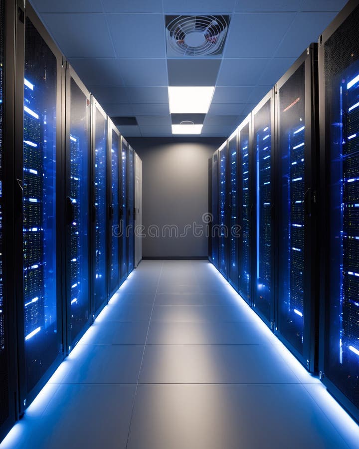 Futuristic 3D Concept: Big Data Center Chief Technology Officer Using ...