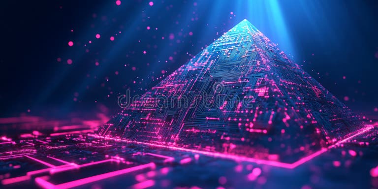 A Futuristic 3D Data Pyramid Showcasing Advanced Technology Visuals in ...