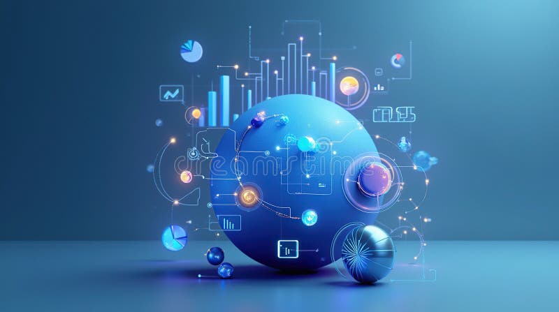 Futuristic 3D Data Visualization with Charts and Graphs Stock ... Futuristic 3D Data Visualization with Charts and Graphs Stock ...