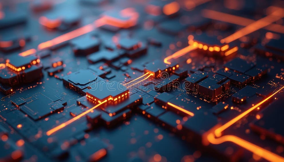 Futuristic 3D Data Visualization Model of Computer Hardware with ...