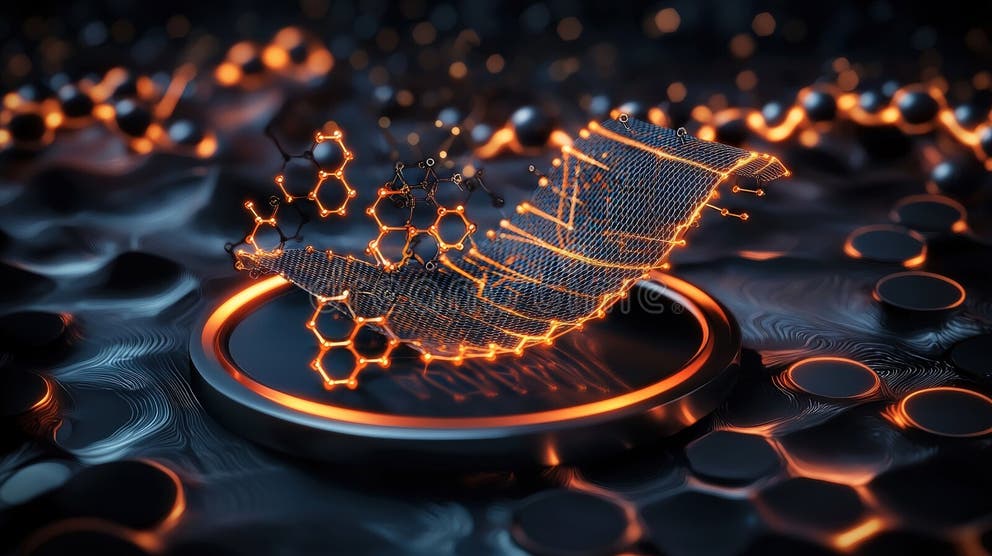 Futuristic 3d Digital Waveform Visualization in Abstract Space a Close ...