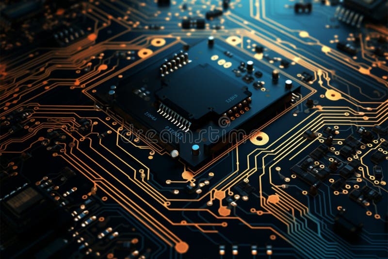 Futuristic 2D Flat Texture Image of a Circuit Board Symbolizes Progress ...