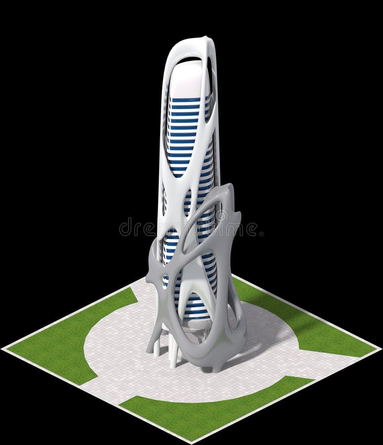 Futuristic 3D Game Architecture in Isometric Projection Stock ...