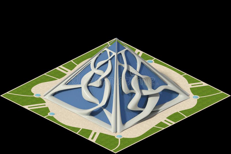 Futuristic 3D Game Architecture in Isometric Projection Stock ...