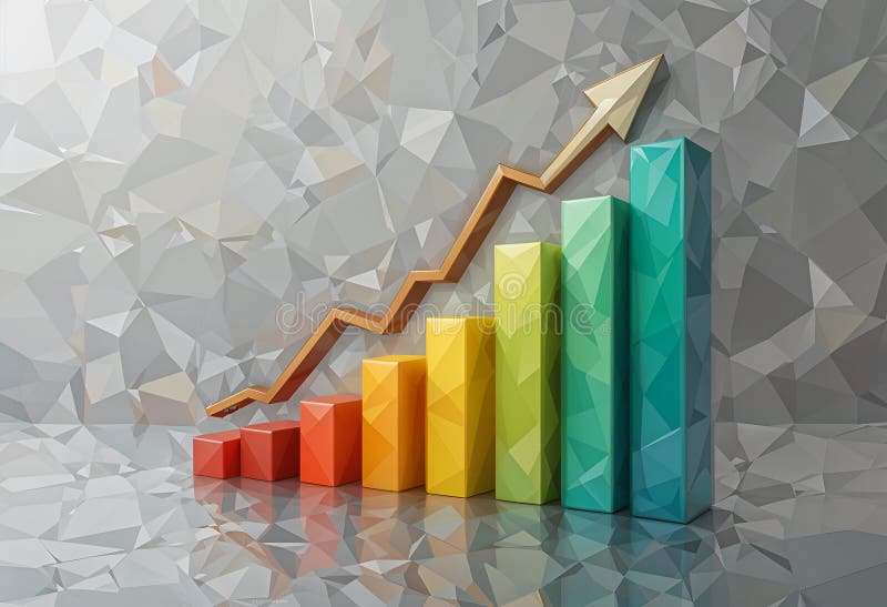 Futuristic 3D Growth Graph: Dynamic Digital Chart for Business ...