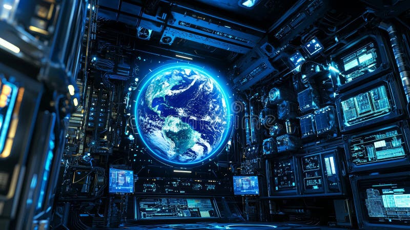 Symbolizing Real-time Access To Worldwide Data Information, Futuristic ...