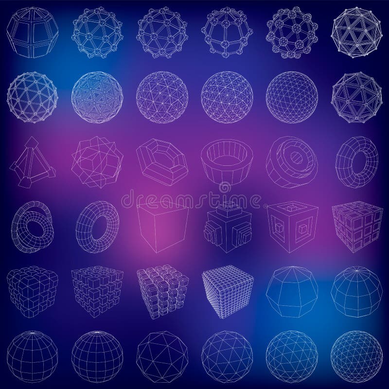 Futuristic 3d Icons. Set of 3d Infographic Elements and Symbols for ...