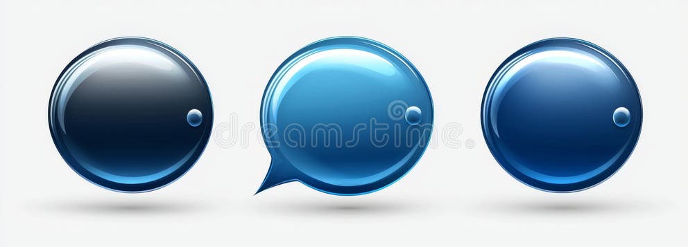 A Futuristic 3D Illustration of Blue Chat or Speech Bubbles with a ...