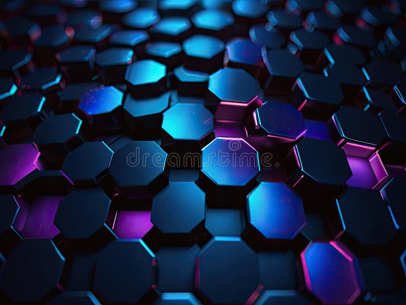 Futuristic 3D Illustration of a Hexagonal Pattern Stock Illustration ...