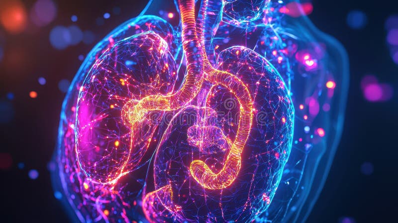 Futuristic 3D Internal Organ Visualization Stock Illustration ...