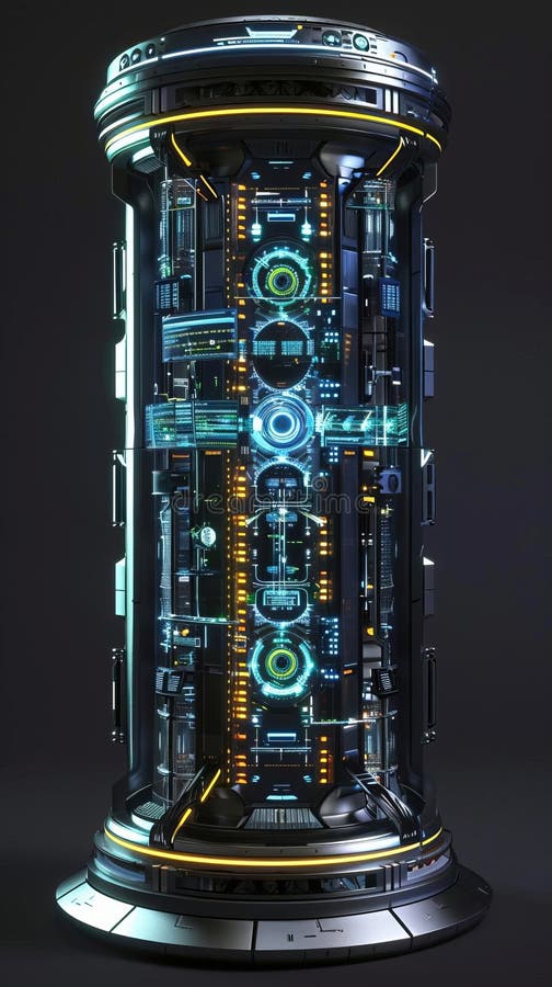 Futuristic 3D Model of an AIpowered Data Analysis Engine with ...