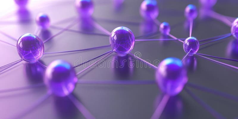 Futuristic D Neural Network with Neon Blue Glows Stock Illustration ...