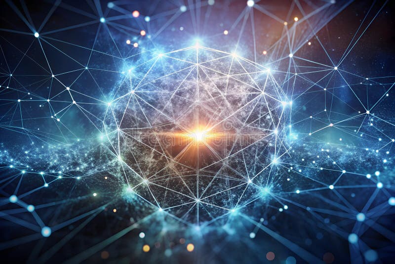 Futuristic 3D Plexus Array Abstract Particle Background & Big Data ...