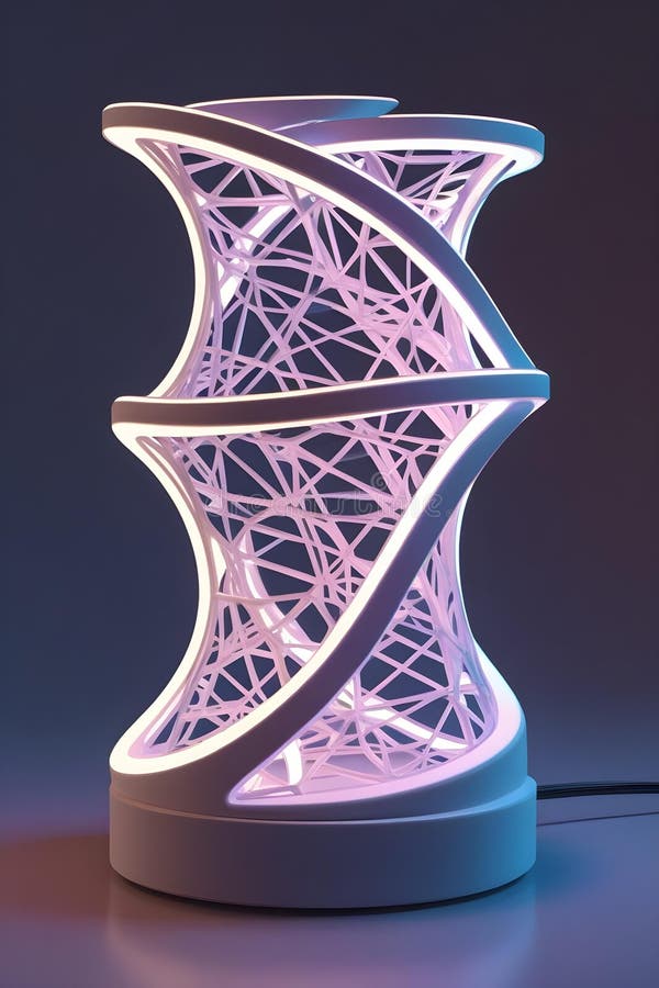 3D-printable Lamp, Sleek Parametric Design Stock Illustration ...