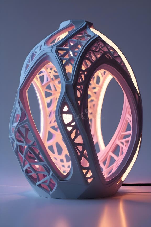 3D-printable Lamp, Sleek Parametric Design Stock Illustration ...