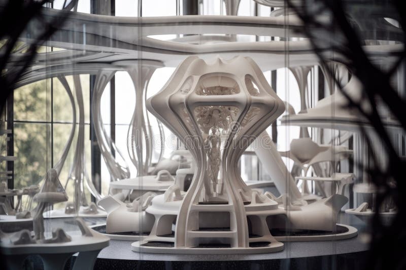 Futuristic 4d Printed Architecture Concept Stock Illustration ...