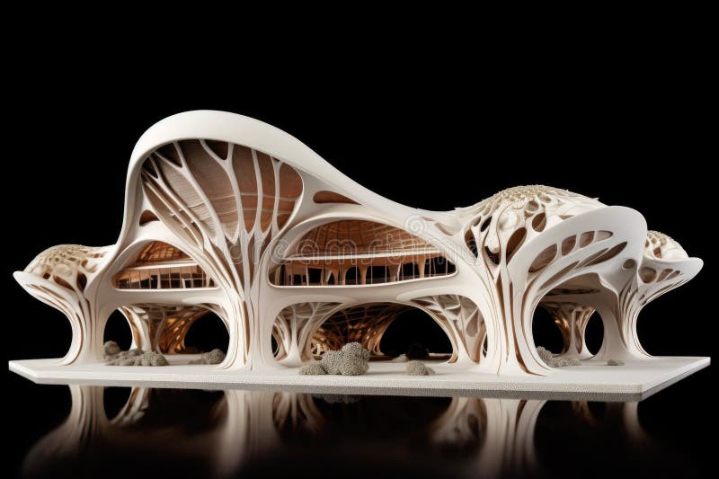 Futuristic 4d Printed Architecture Concept Stock Illustration ...