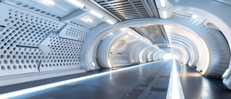 Futuristic 3D Printed Infrastructure in a Technology Tunnel, Showcasing ...