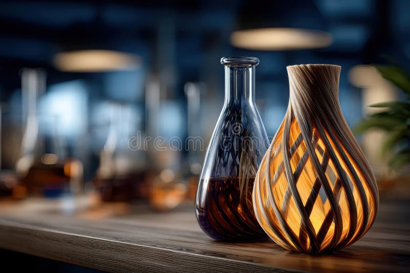 Futuristic 3D Printed Objects Showcase Intricate Designs in Lab Stock ...